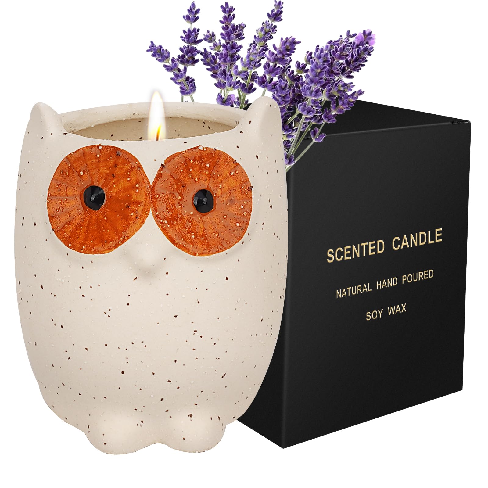 ETAKISH Vanilla Candles Highly Scented, Cute Owl Aromatherapy Candle 30 Hours Burn, Hand Poured Soy Wax Candle Holiday & Birthday Gift for Women, Men