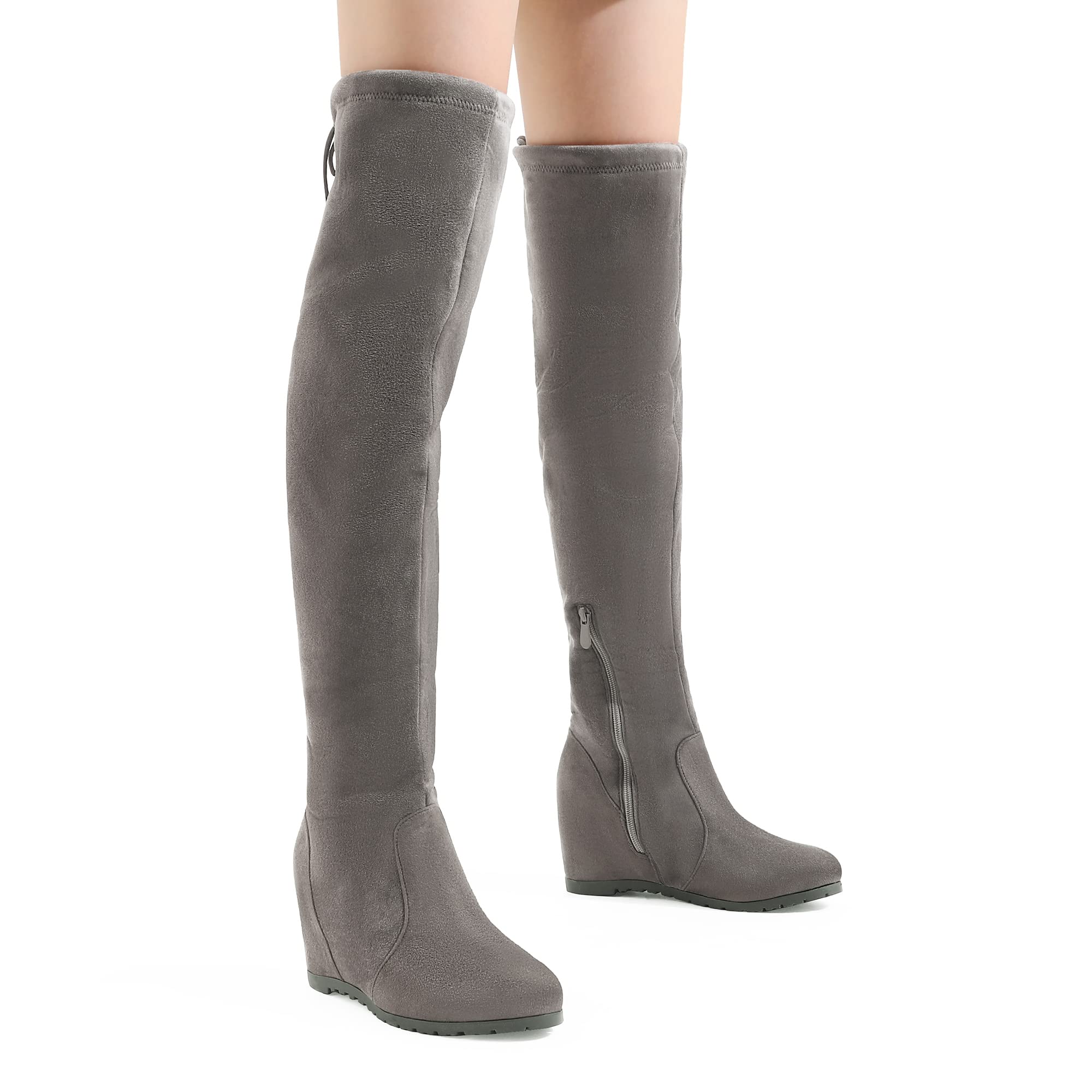 DREAM PAIRS Women's Leggy Black Faux Suede Over The Knee Thigh High Boots - 8 M US
