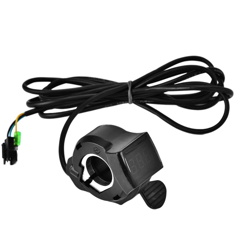 Ebike Thumb Throttle,Scooter Throttle 12V 99V Ebike Scooter Thumb Throttle with LCD Battery Voltage Display Accessory Thumb Throttle Ebike ebike Throttle Bike Electric Throttle