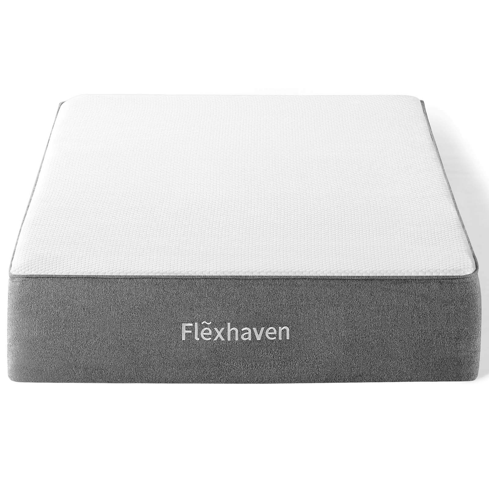 Modway Flexhaven 10" Gel Cooling Ventilated CertiPUR-US Certified Memory Foam Twin Mattress Grey