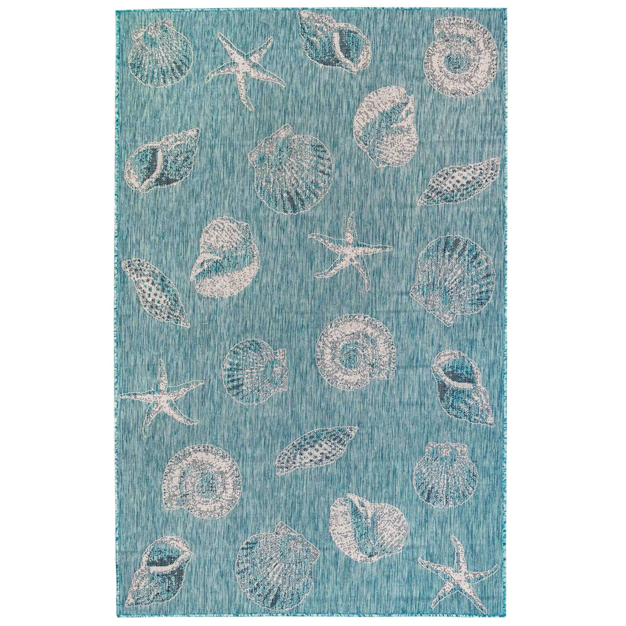 Liora Manne Shells Aqua Indoor Outdoor Area Rug, 3'3" x 4'11"