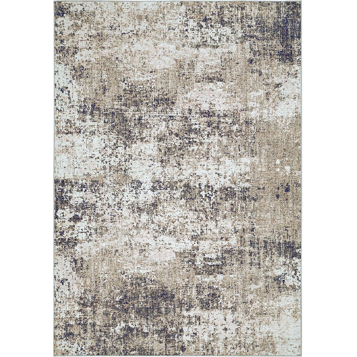 PureCozy Modern Abstract Taupe Rug 5x7 Machine Washable Living Room Area Rug Kitchen Brown Indoor Accent Rug Low Pile Carpet Distressed Throw Rug Bedroom Office Dining Room Laundry Room Non Slip