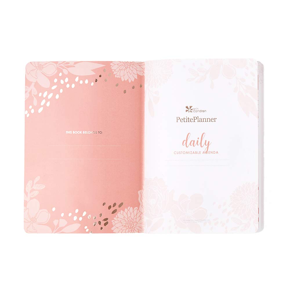 Erin Condren Designer Petite Planner Daily Customizable Agenda with Bullet Point Checklist to Record Tasks, Errands, or Goals. Fun and Functional Sticker Set