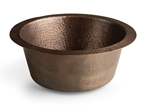 Monarch Abode 17096 Pure Copper Hand Hammered Essex Dual Mount Bar Prep Sink (12 inches)