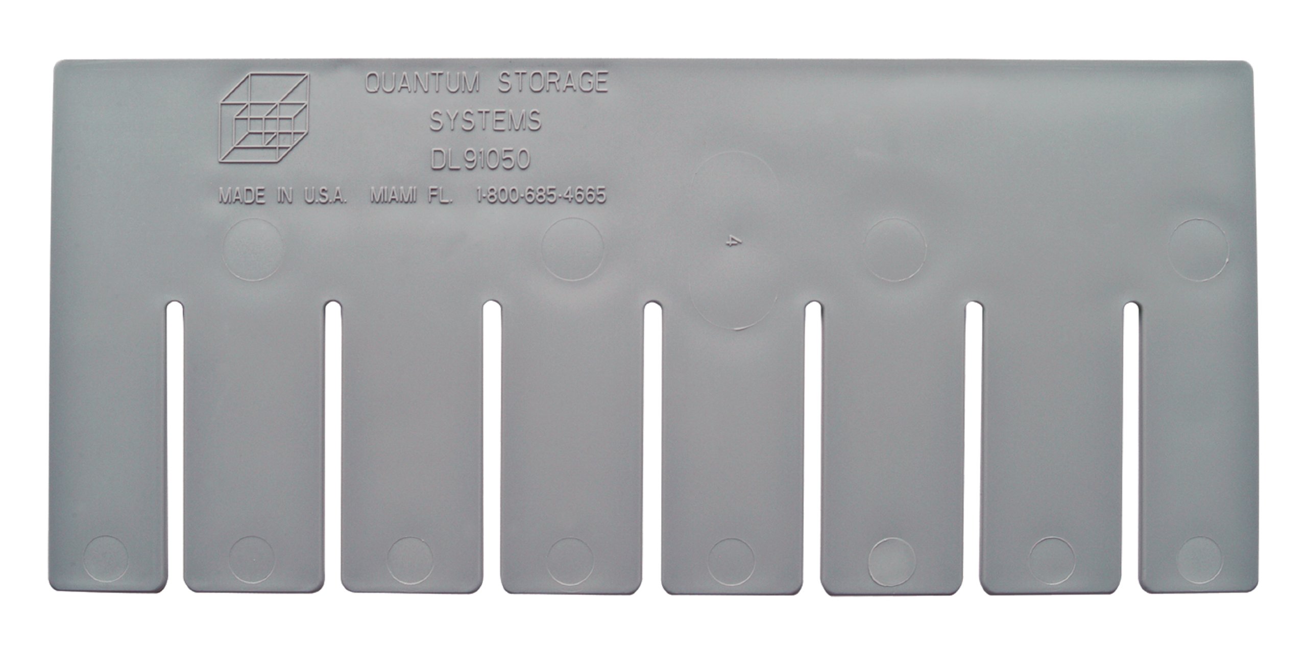 Quantum DS91050 4.5" Short Divider for Dividable Grid Tote Box DG91050 | Industrial, Commercial, Electronic, Health Care Industries | Injection Molded Polyethylene, 4.5"H x 6.56"L, Gray (Pack of 6)