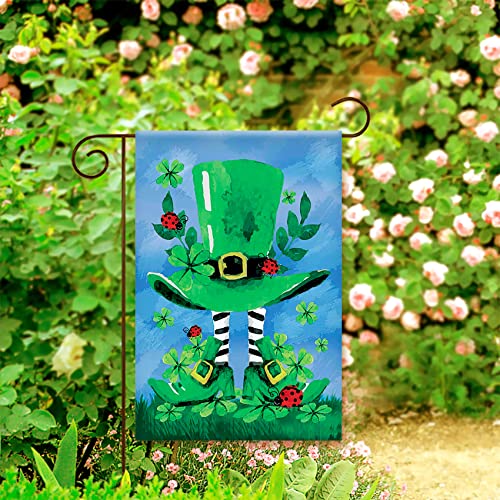 Morigins Shamrock Shower St Patricks Day Flag 28x40 Inch Decorative Green Double Sided Spring House Flag