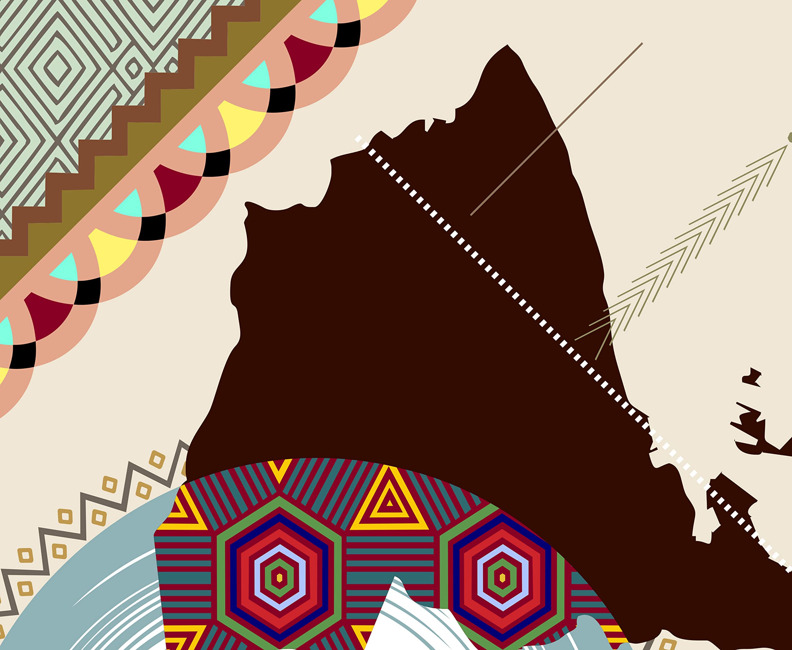 Eritrea Map Art Print Asmara Poster East African Abstract Painting Decor Unframed
