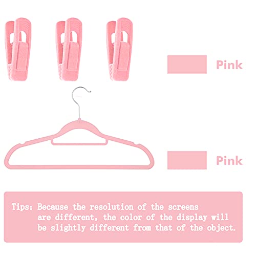 Trgowaul Blush Pink Velvet Hangers Clips, Pants Hangers Velvet Clips, Strong Finger Clips Perfect for Thin Velvet Hangers (20 Pcs, Blush)