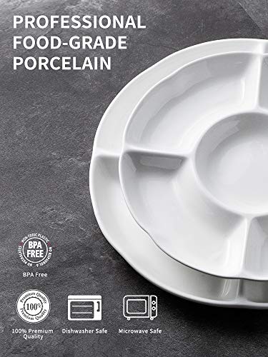 LAUCHUH 3 Tier Serving Stand Chip and Dip Serving Set Pocerlain Oval Bowl Set with Stand White Serving Bowl for Entertaining Tiered Tray Decor for Countertop