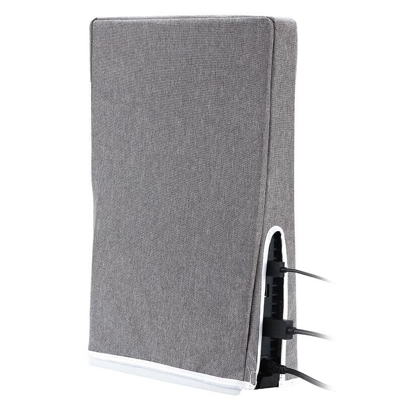 Dust Cover For PS5 Console, Oxford Fabric Anti-Scratch Waterproof Dust Guard With Back Cable Port For SONY Playstation 5 Console Digital & Disk Version Accessories (Grey)