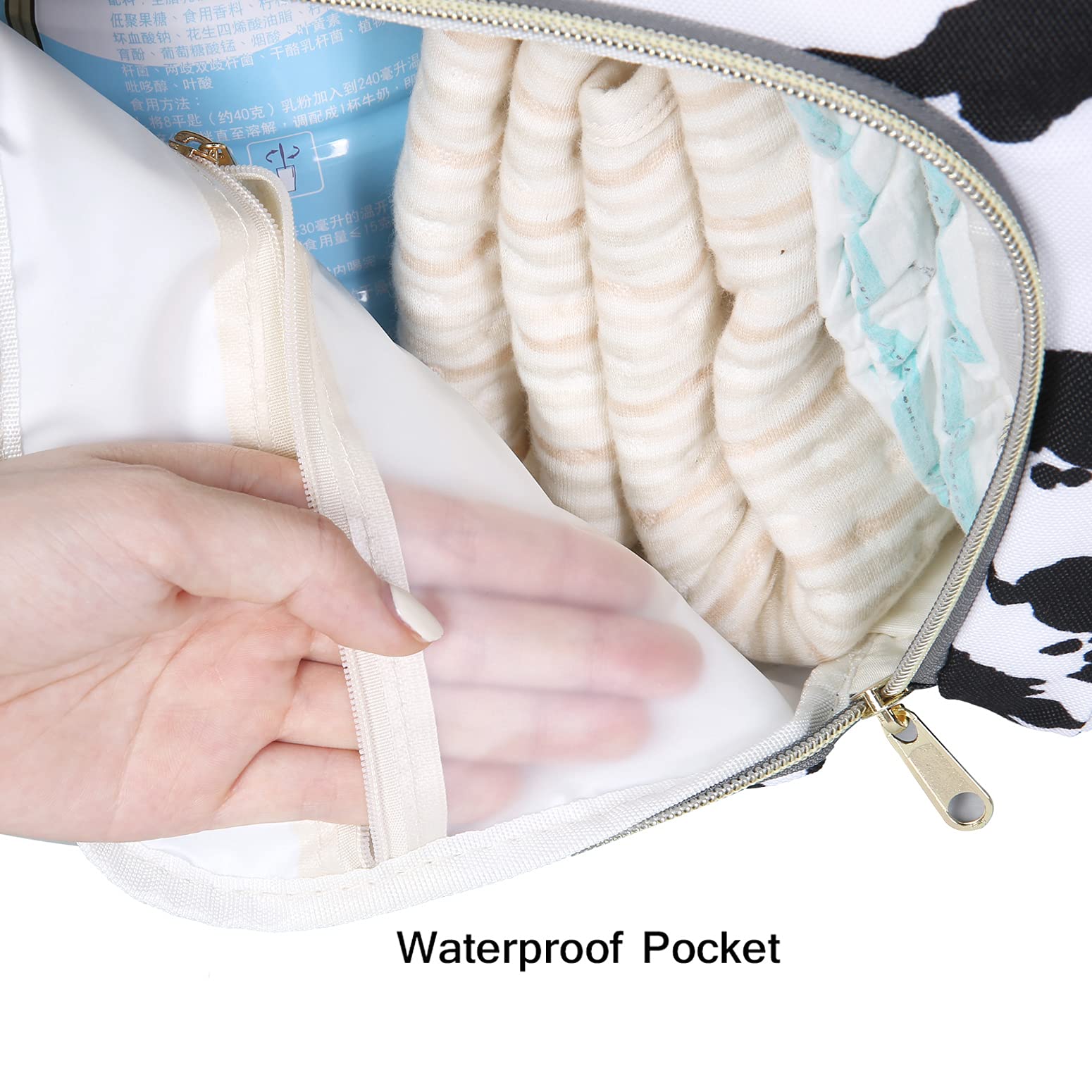 TRENDPLAY Baby Diaper Backpack for toddlers, Stroller Organizer Nappy Bag For Girls, with Insulated Pockets, Cow
