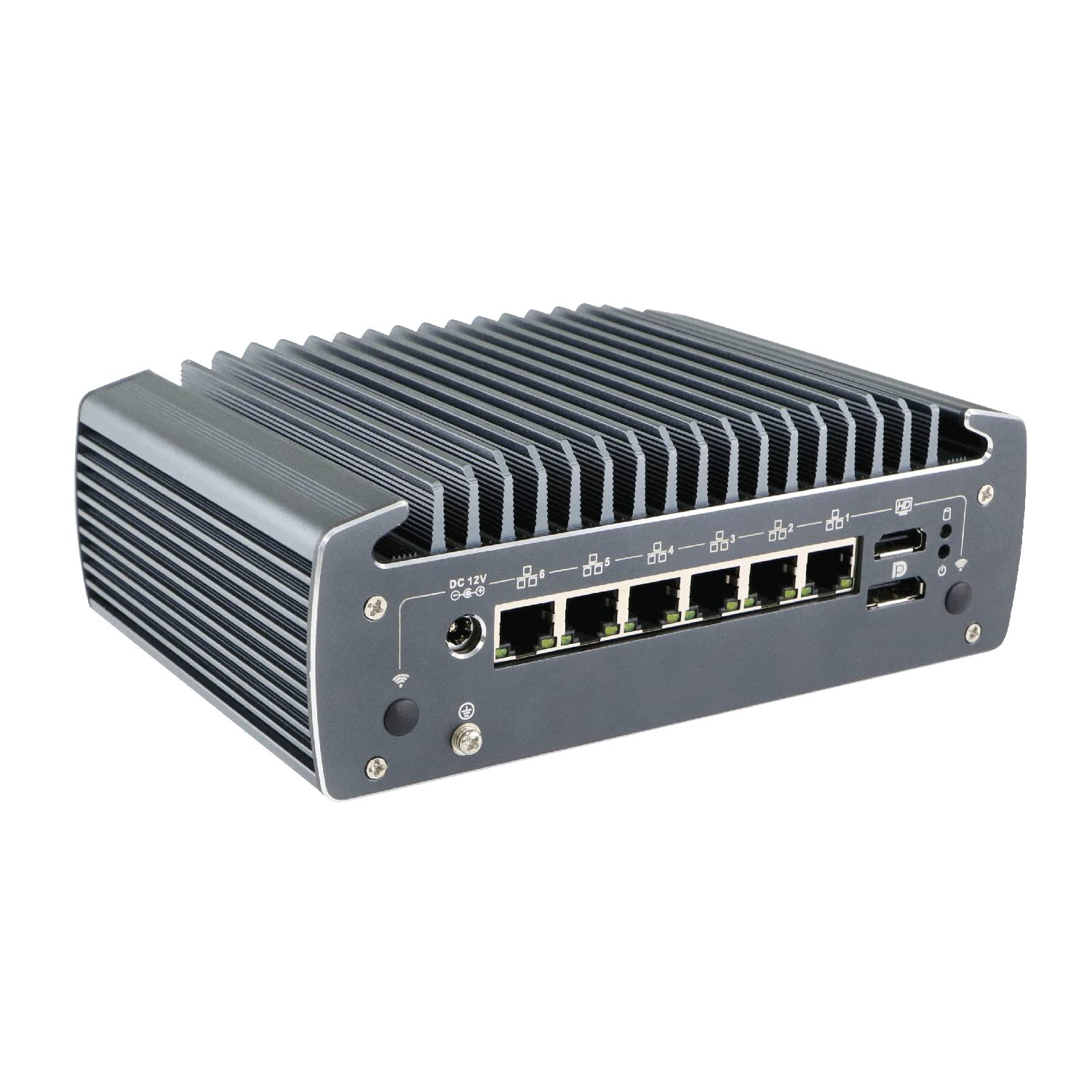 HUNSN Micro Firewall Appliance, Mini PC, OPNsense, VPN, Router PC, Core I3 10110U, RX10, AES-NI, 6 x Intel 2.5GbE LAN, HDMI, DP, COM, SIM Slot, TPM2.0, 16G RAM, 128G SSD