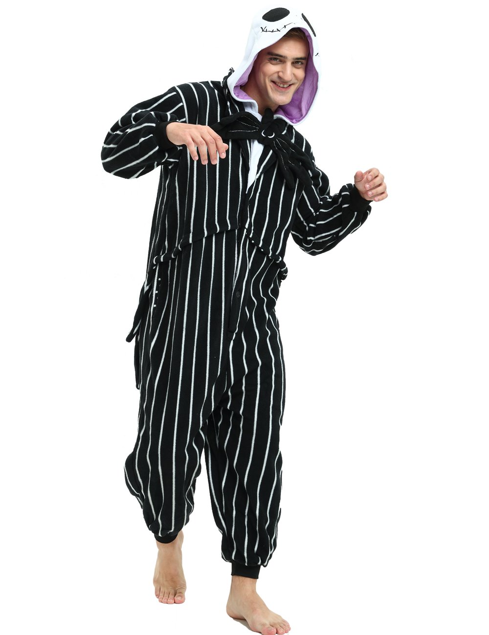 Es Unico Nightmare Before Christmas Jack Skellington Onesie Costume For Adult Men Women (S)