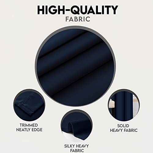 Utopia Bedding Curtain - Rod Pocket Blackout Curtains 84 Inch Length 2 Panels Set - Thermal Curtains & Drapes for Living Room, Bedroom, Dining Room, Home Office, Classroom, 52W x 84L Inches, Navy