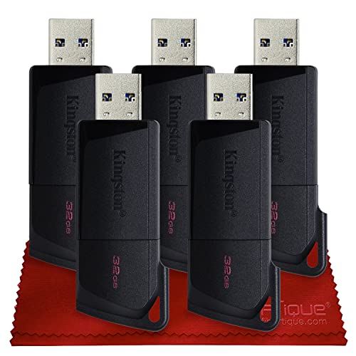 Kingston 32GB DataTraveler Exodia M Flash Drive - DTXM/32GB (5 Pack) w/ USB 3.2 Gen 1 Type-A Connection is Part of an Xpix Bundle That Includes a Microfiber Cleaning Cloth