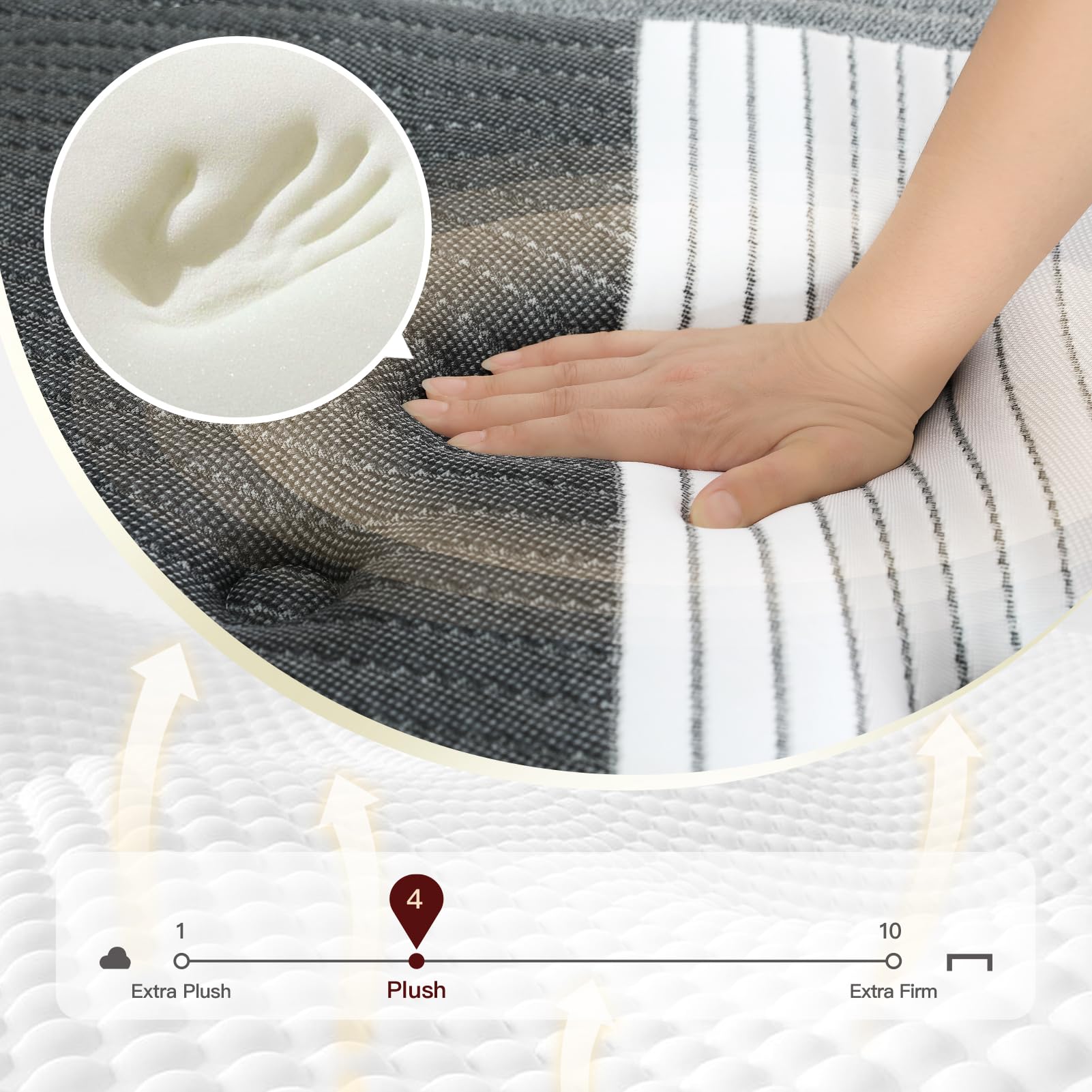Queen Mattress DIGLANT 14 Inch Memory Foam Hybrid Mattress in a Box, Motion Isolation Individually Pocket Spring, Supportive & Back Pain Relief, Queen Size Plush Mattress, Black, 60βx80β