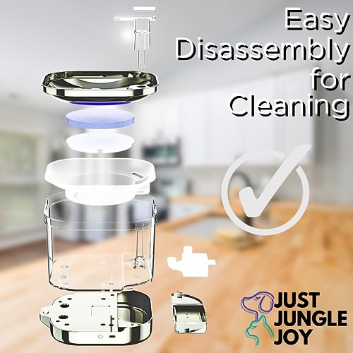 Wireless Rechargeable Cat Water Fountain Cat Drinking Fountain, Super Longer Battery Life, 304 Stainless Steel Basin, Automatic Infrared Sensing, Low Noise, 3 Way Filter System for Pets Indoors