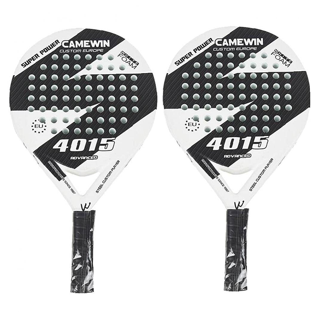 Froiny 1pc Beach Tennis Racket Carbon Fiber Grit Face Eva Memory Foam Core Beach Tennis Racket Outdoor Sport Play Game, White, One Size
