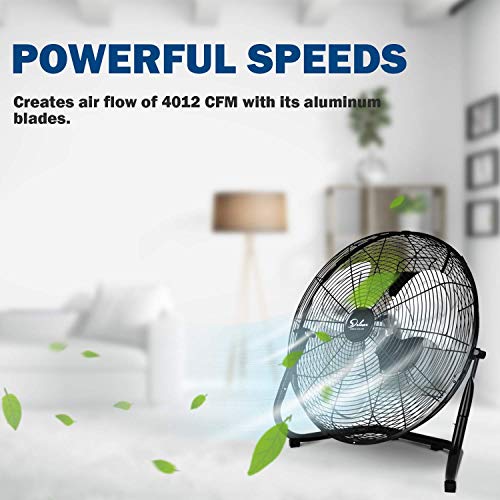 InfiniPower Simple Deluxe 18 Inch 3-Speed High Velocity Heavy Duty Metal Industrial Floor Fans Quiet for Home Commercial, Residential, and Greenhouse Use, Outdoor/Indoor, Black, 2 Pack