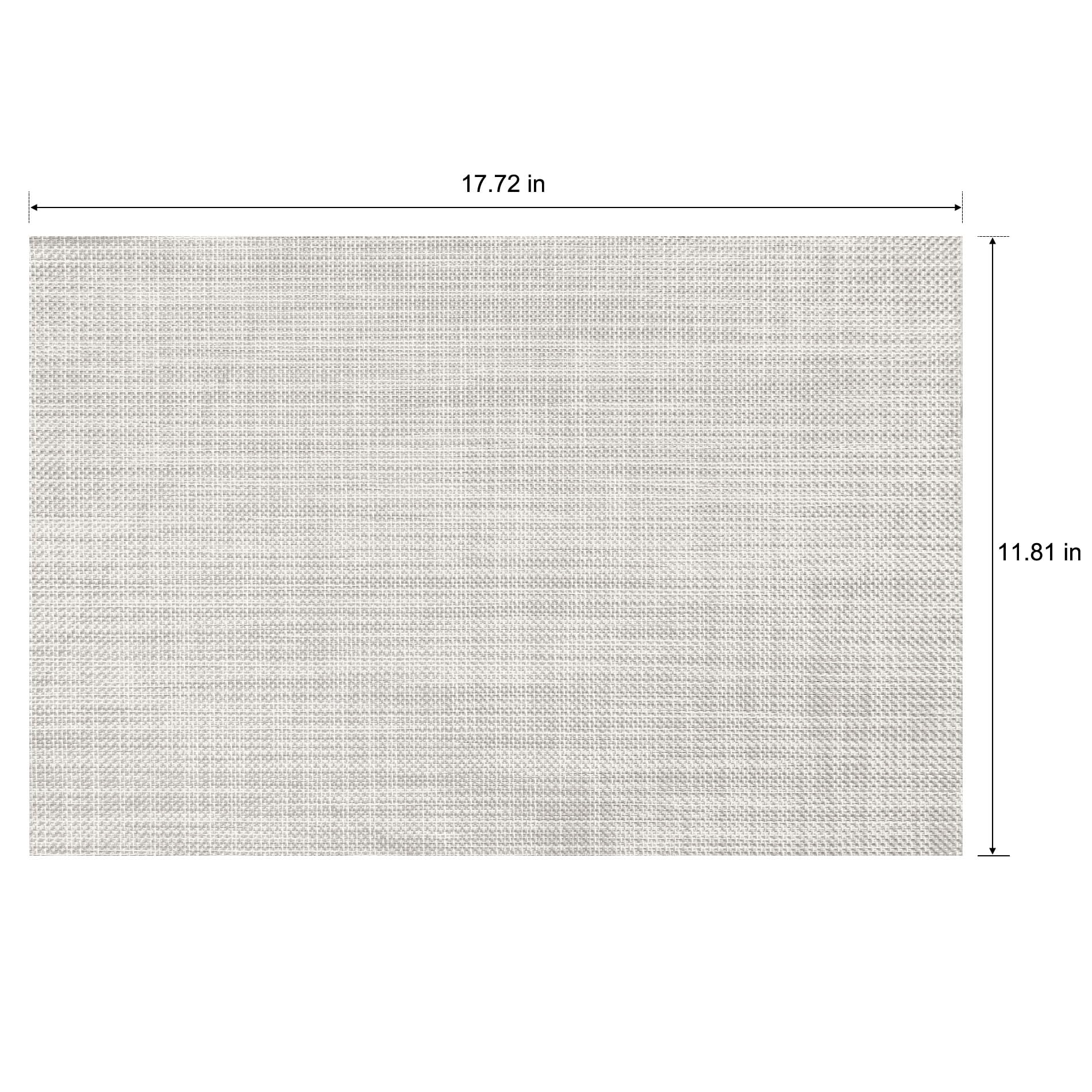 Placemats Set of 6 Washable Indoor/Outdoor Vinyl Place Mats for Dining Table Durable Non-Slip Heat Resistant PVC Weave Table Mats(Beige)
