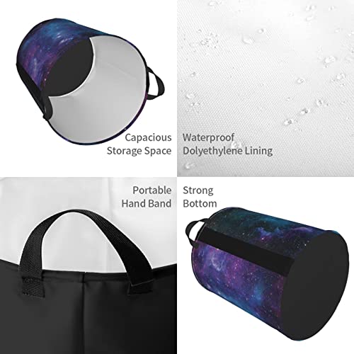 Laundry Basket,Galaxy Stars In Space Celestial Astronomic Planets In The Universe Milky Way,Large Canvas Fabric Lightweight Storage Basket/Toy Organizer/Dirty Clothes Collapsible Waterproof For College Dorms-Large