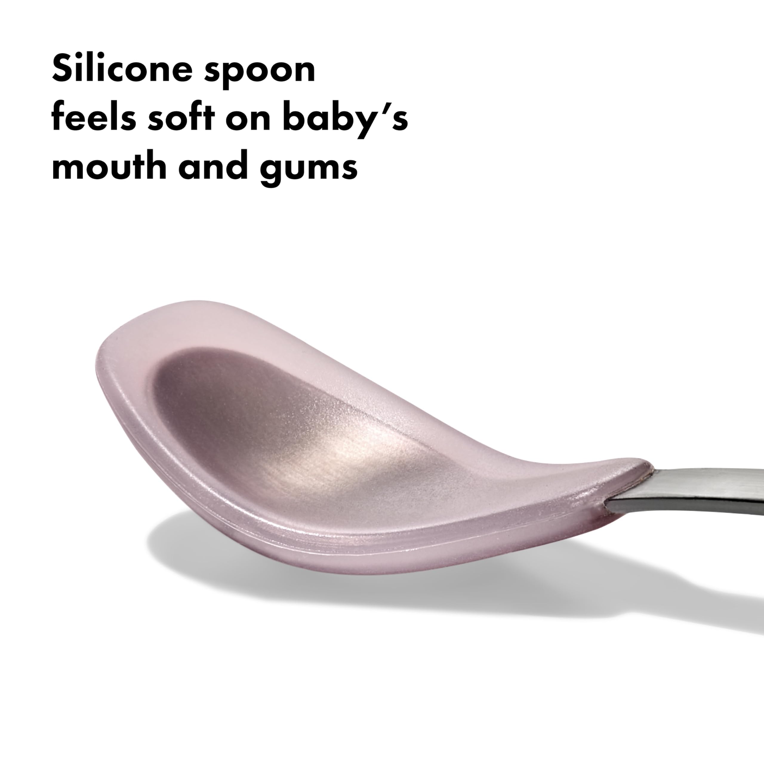OXO Tot Feeding Spoon Set with Soft Silicone - Opal and Blossom