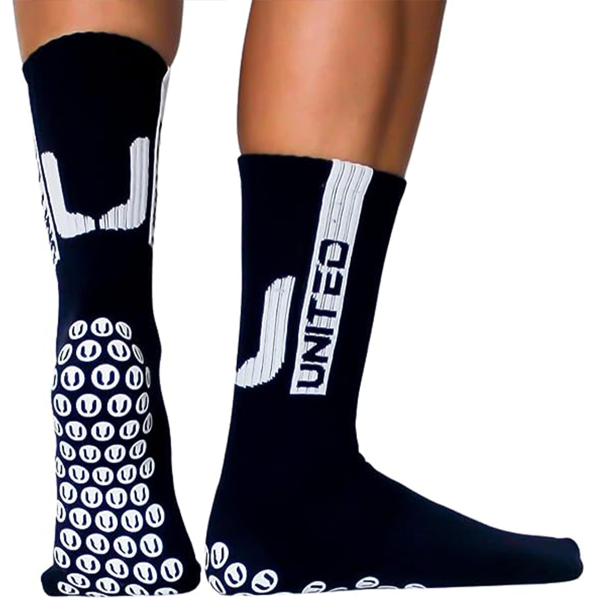 Grips United Grip Socks Men’s Non-Slip Soccer Socks – Best For Athletes (Black – Small)