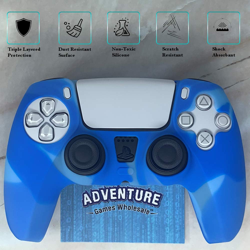 Frozen - Blue Marble - Silicone Controller Skin Grip Anti-Slip Cover Protector Case - Compatible with PS5 DualSense Controller