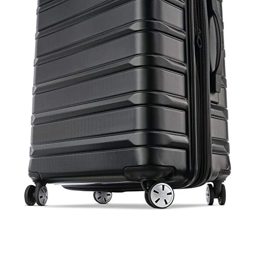 Samsonite Omni 2 Hardside Expandable Luggage with Spinner Wheels, Checked-Medium 24-Inch, Midnight Black