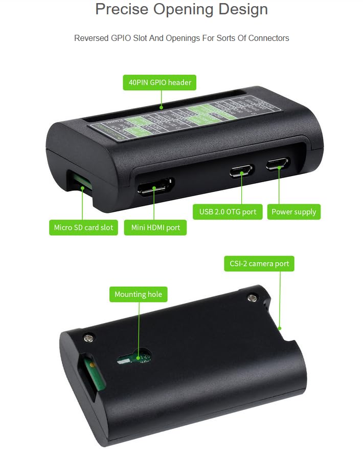 Pi Zero Case, ABS Protection Case for Raspberry Pi Zero 2 W/Pi 2 WH/Pi Zero W/Pi Zero WH