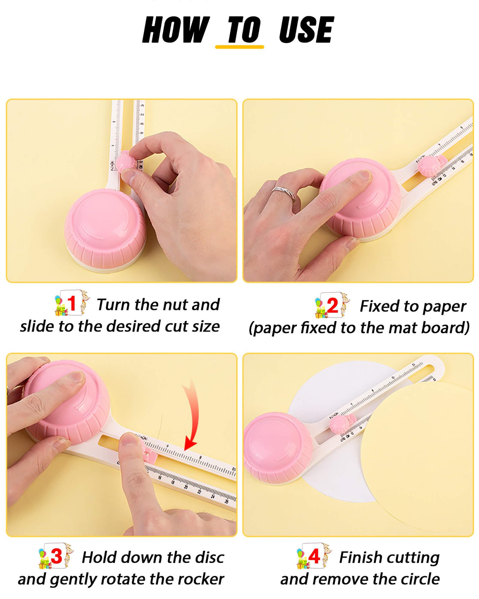 Oythiem Circle Cutter Tool for Paper Crafts - Perfect Circle Maker with Ease - Rotary Cutter Round Cutting Knife with 3 Replaceable Blades for Scrapbooking, Card Making, Art and Diy Crafts (Green)