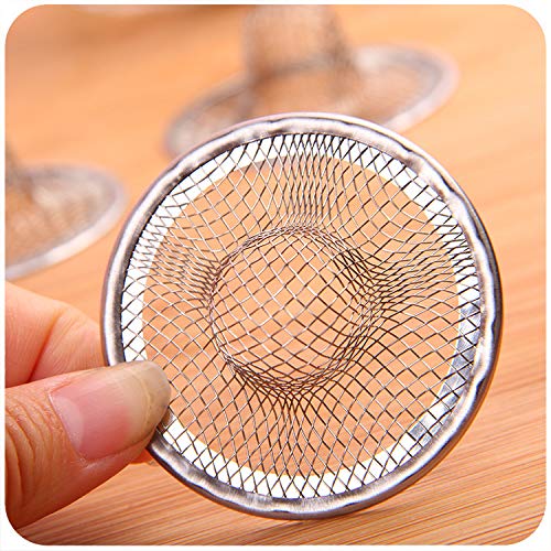 KRISMYA 2pcs Stainless Steel Mesh Metal Sink Strainer Bathtub Drain Hole Hair Catcher Drain Hole Filter Trap（2.75 Inch）