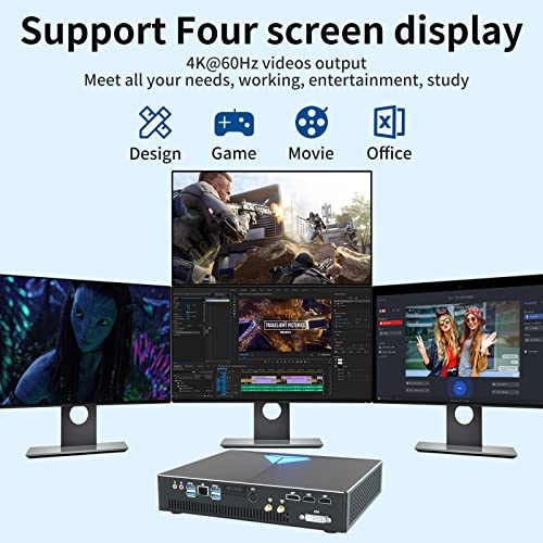 Kinupute Mini PC, Desktop Computer Core i9-10900F 2.8-5.2GHz, Windows 11 Pro, 64G DDR4 RAM| 1T NVME M.2 SSD, GeForce GTX1650 4G