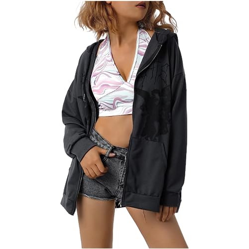 Lausiuoe Pink Hoodie Womens Long Sleeve Cute Cat Ear Pullover Hoodie Crop Top Gothic Cold Shoulder Lace Up Y2k E-Girl Oversized Sweatshirt