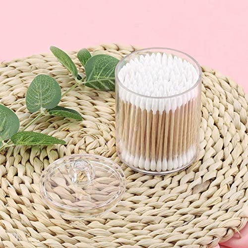 Plastic Cotton Ball Holder Transparent Cosmetic Storage Box Bathroom Container Dispenser