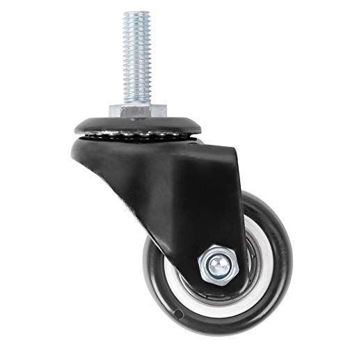 uoboeuq 1.5 Inch Swivel Caster Wheels PU 360 Degree Threaded Stem Caster Wheel M8 x 25mm, 330lb Total Load Capacity, Pack of 4