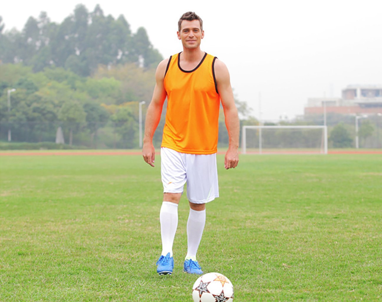 DreamHigh 12 Pack Soccer Team Sports Training Vest Adult Neon Green One size (L)