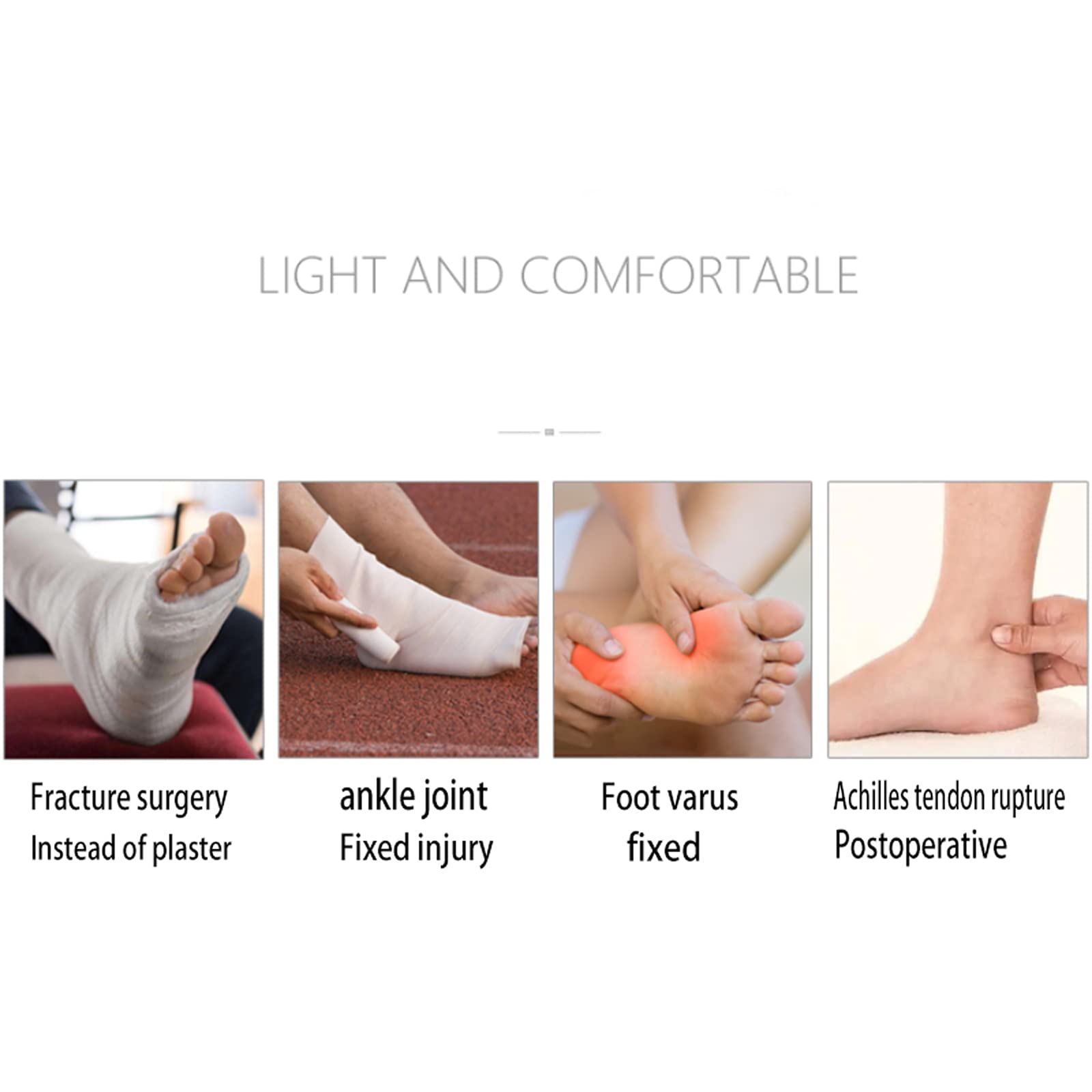 DXDUI Fracture Orthosis Boot Ankle Joint Fixation Brace Adjustable Breathable Calf Protector Toe Foot Or Ankle Injuries Fractures Sprains by Brace Direct,Right,S