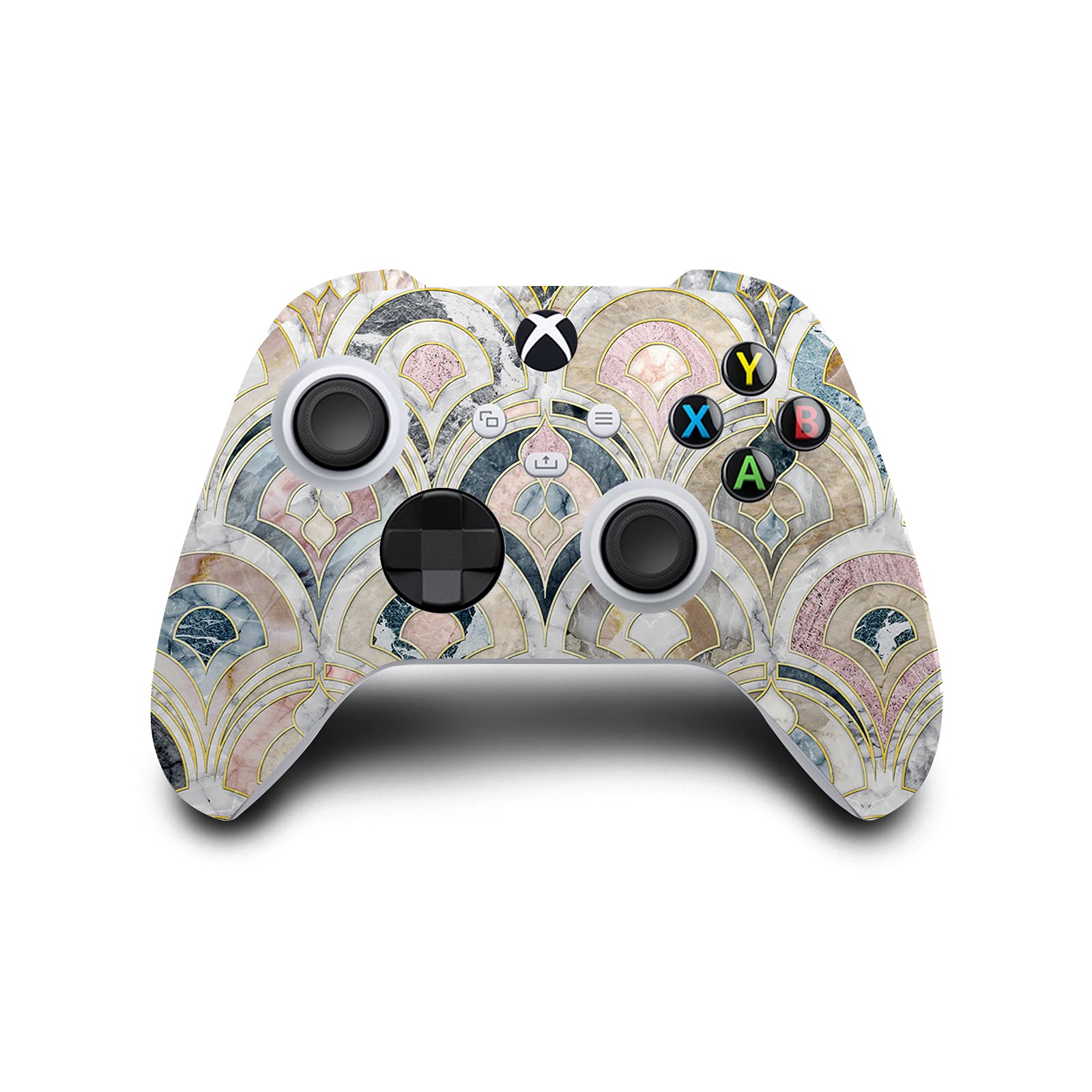 Head Case Designs Officially Licensed Micklyn Le Feuvre Art Deco Tiles in Soft Pastels Art Mix Vinyl Sticker Gaming Skin Case Cover Compatible with Xbox Series S Console and Controller Bundle