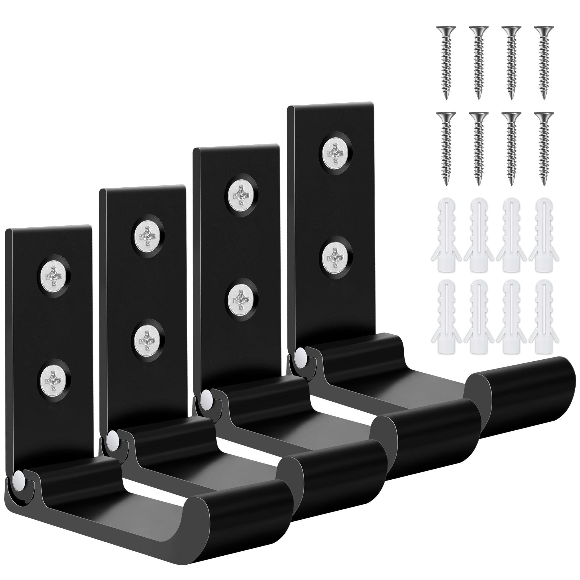 QXSKSLH Black Folding Wall Hook 4PCS Folding Coat Hooks for Hanging Heavy Duty Coat & Bag & Backpack & Hat & Headphone Foldable Coat Hooks Wall Mounted Saves Space (4, Black)