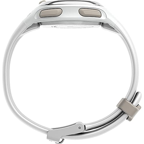 TIMEX Women's IRONMAN Transit 33mm Resin Strap Watch – White/Chrome tone- White resin strap