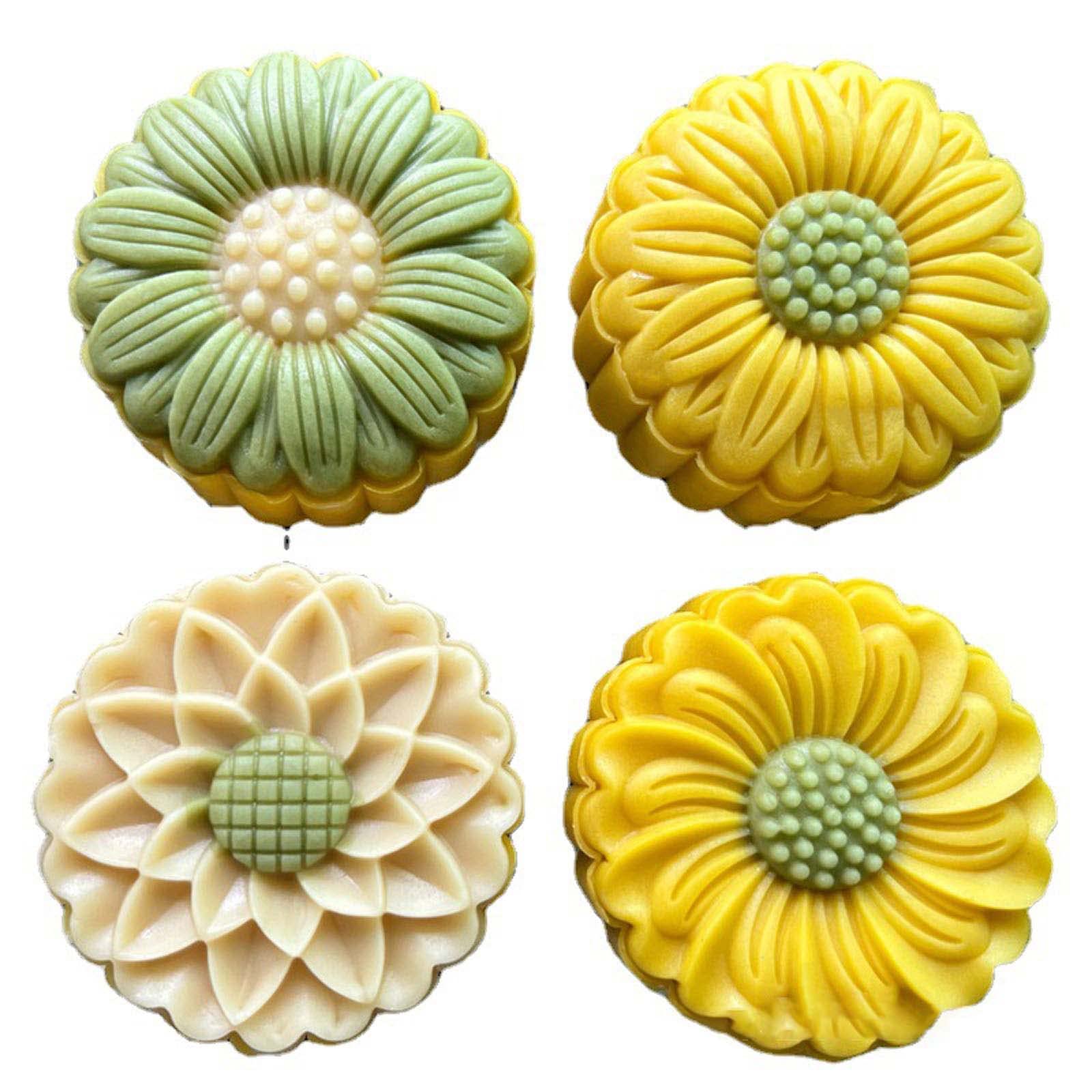Fogun 200g Flower Shape Plastic Mooncake Molds Mooncake Mold DIY Baking Accessories Kitchen Tools for Mid-Autumn Festival