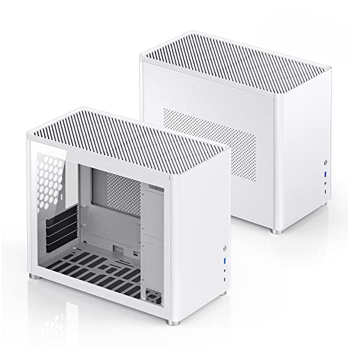 JONSBO D30 White Mini Micro ATX Tower Computer Case, Aluminum/Steel/Tempered Glass-1 Side, Simple High Compatibility MATX Case, Support 240 Water & 168mm Air Cooling, 355mm GPU,Interchangeable Side