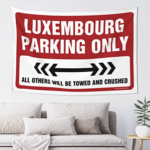 Man Cave Rules Luxembourg Parking Only Tapestry Space Decor Vintage Decor (Size : 75X100CM)