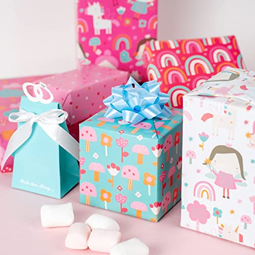 MAYPLUSS Wrapping Paper Large Sheet - FoldedĀ Flat - 6 Different Pink Girl Design (45.2 sq. ft.ttl.) - 27.5 inch X 39.4 inch Per Sheet
