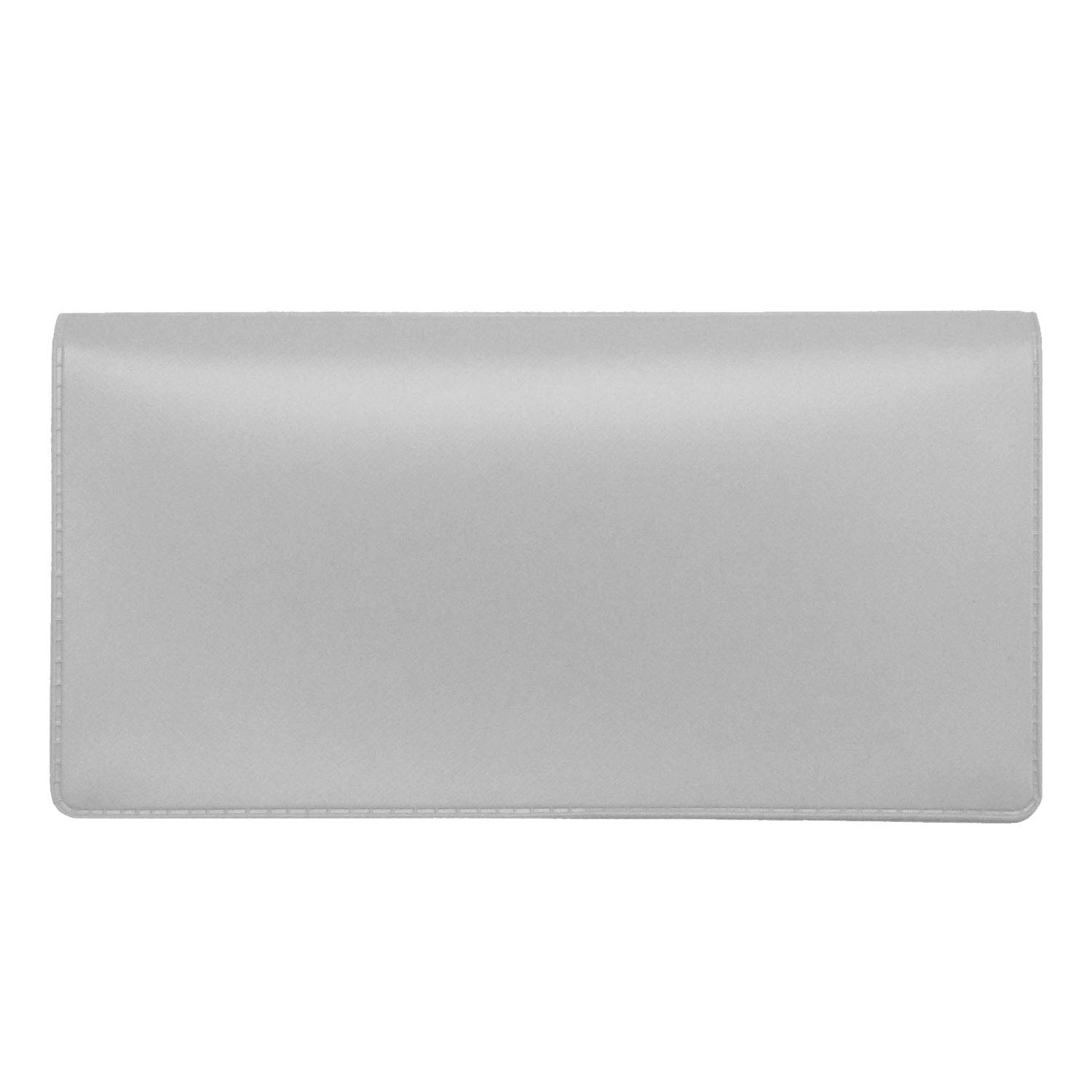 Grey Vinyl Checkbook Cover, Top Tear Personal Vinyl Checkbook Cover