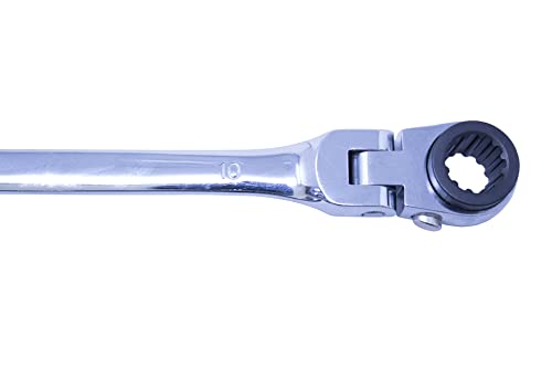 Mountain 8x10mm Double Box Universal Spline Reversible Ratcheting Wrench; 90 Tooth Design, Long, Flexible, Reversible; MTNRM810