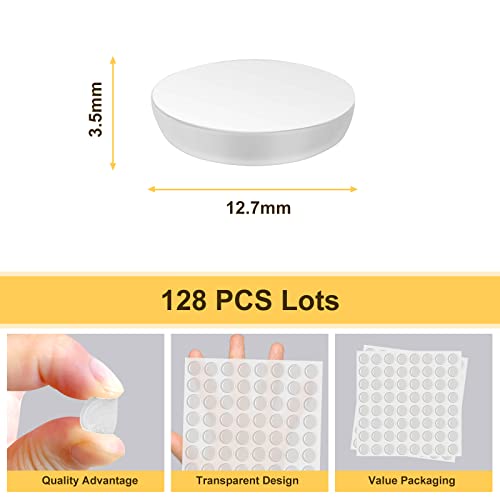 TIONTURE Cabinet Door Bumpers 128 Pcs Rubber Self Adhesive Pads for Drawers Noise Dampening Bumper Pads Glassware Picture Frames Small Furniture