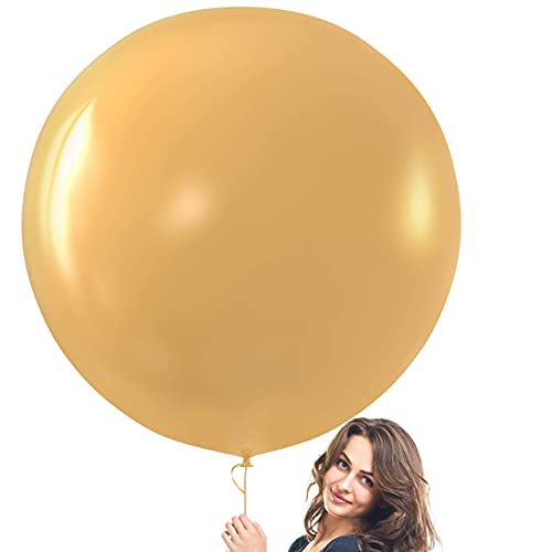 Prextex Gold Giant Balloons - 8 Jumbo 36 Inch Gold Balloons for Photo Shoot, Wedding, Baby Shower, Birthday Party and Event Decoration - Strong Latex Big Round Balloons - Helium Quality