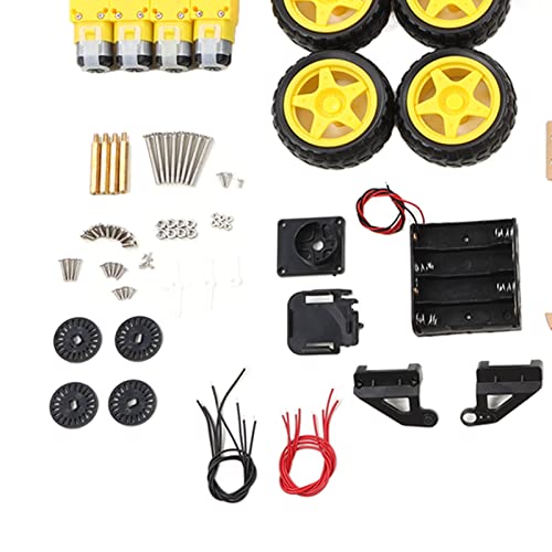Jopwkuin Robot Car Chassis, Convenient Operation Smart Robot Car Chassis Kit Stable Professional Easy to Assemble for 4WD